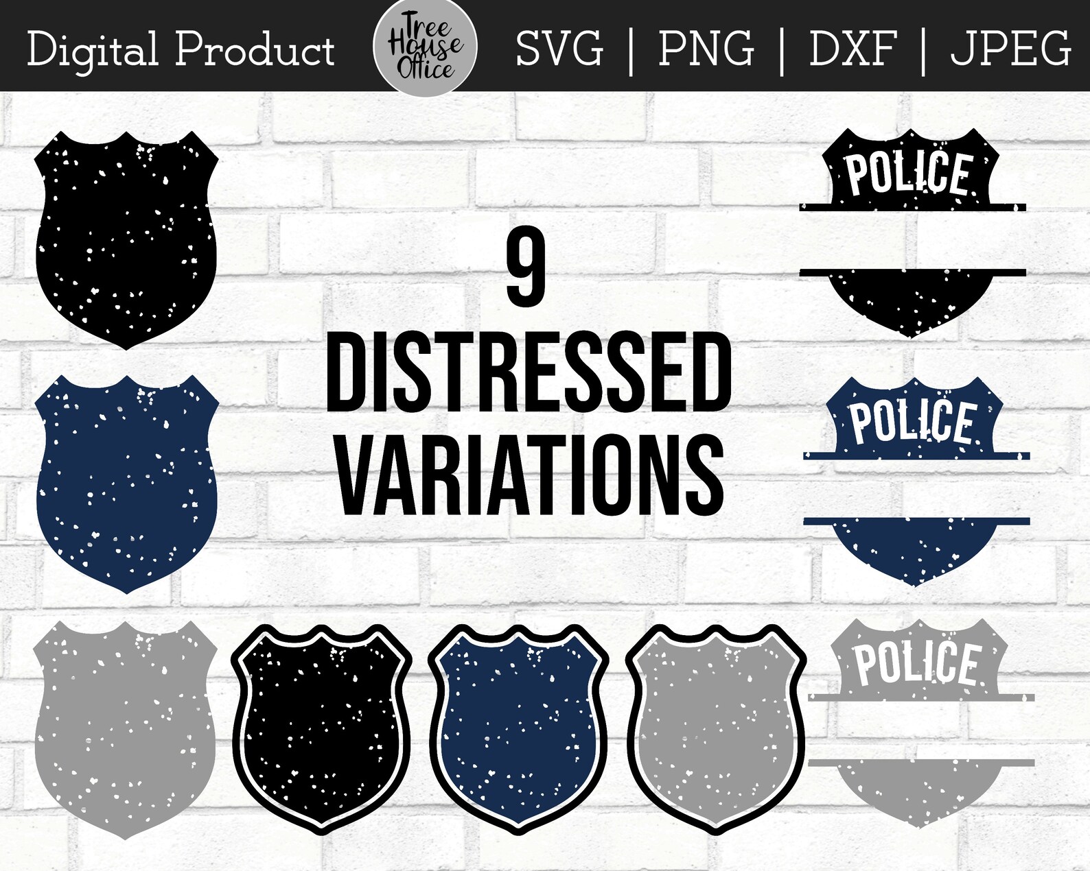 Police Badge SVG Bundle DXF Png, Law Enforcement Symbol, Cop Grunge ...