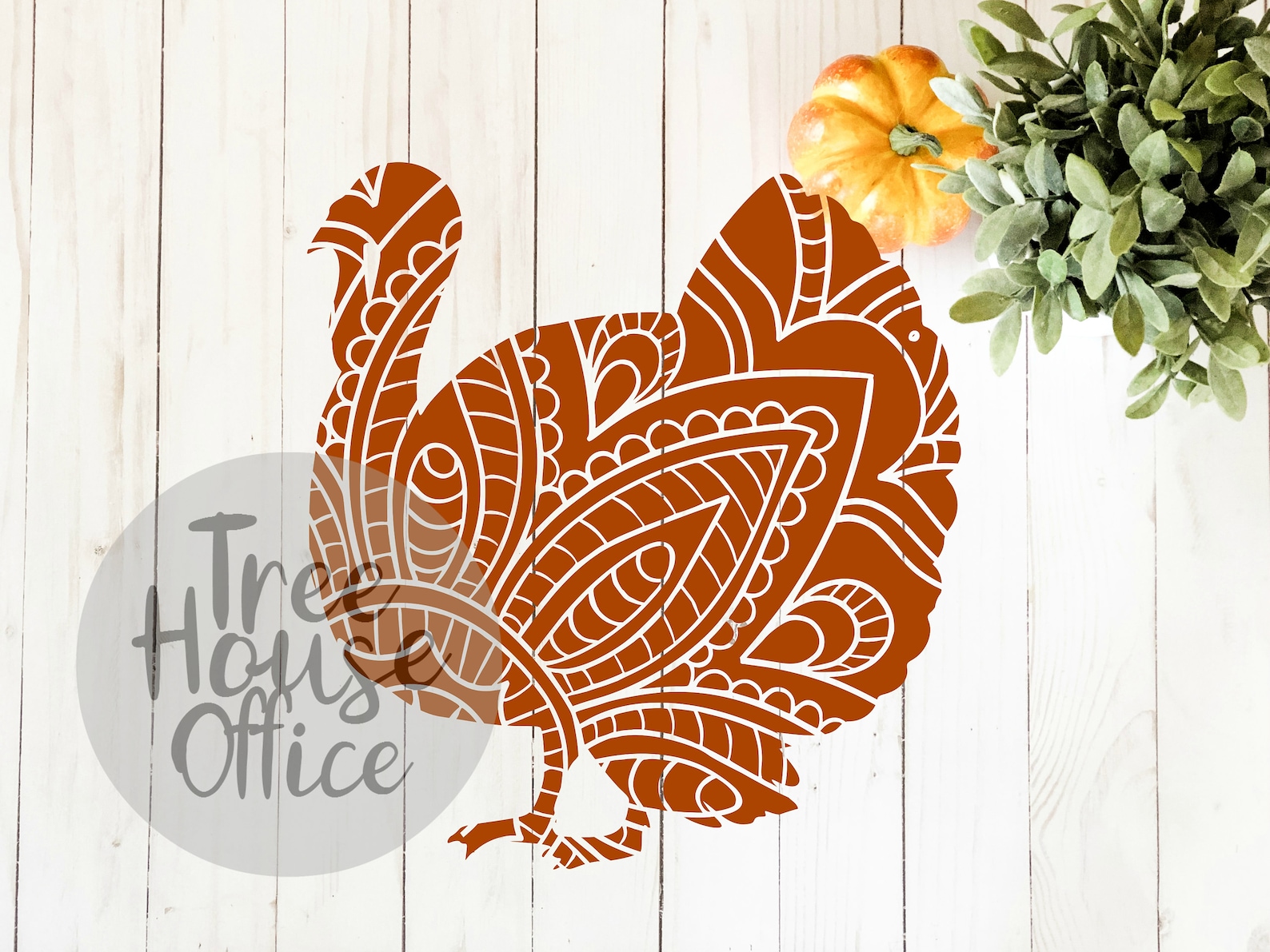 Turkey Mandala SVG, Patterned Turkey Cut File, Thanksgiving Turkey ...