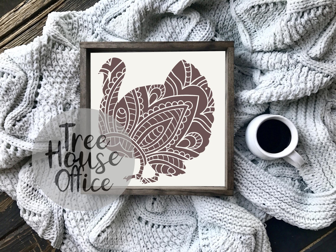Turkey Mandala SVG Patterned Turkey Cut File Thanksgiving | Etsy