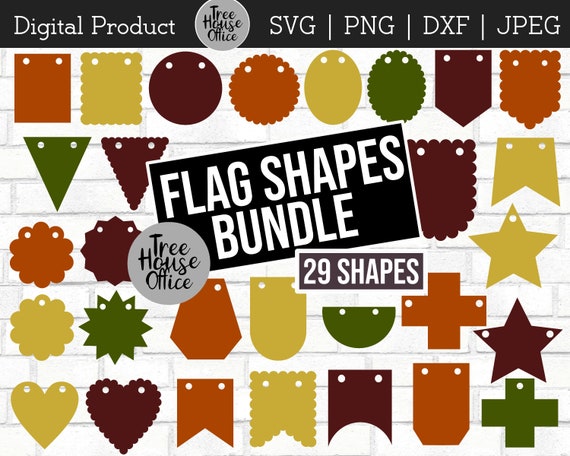 Bunting Basic Flag Shapes Banner SVG / DXF / PNG / jpeg / | Etsy España