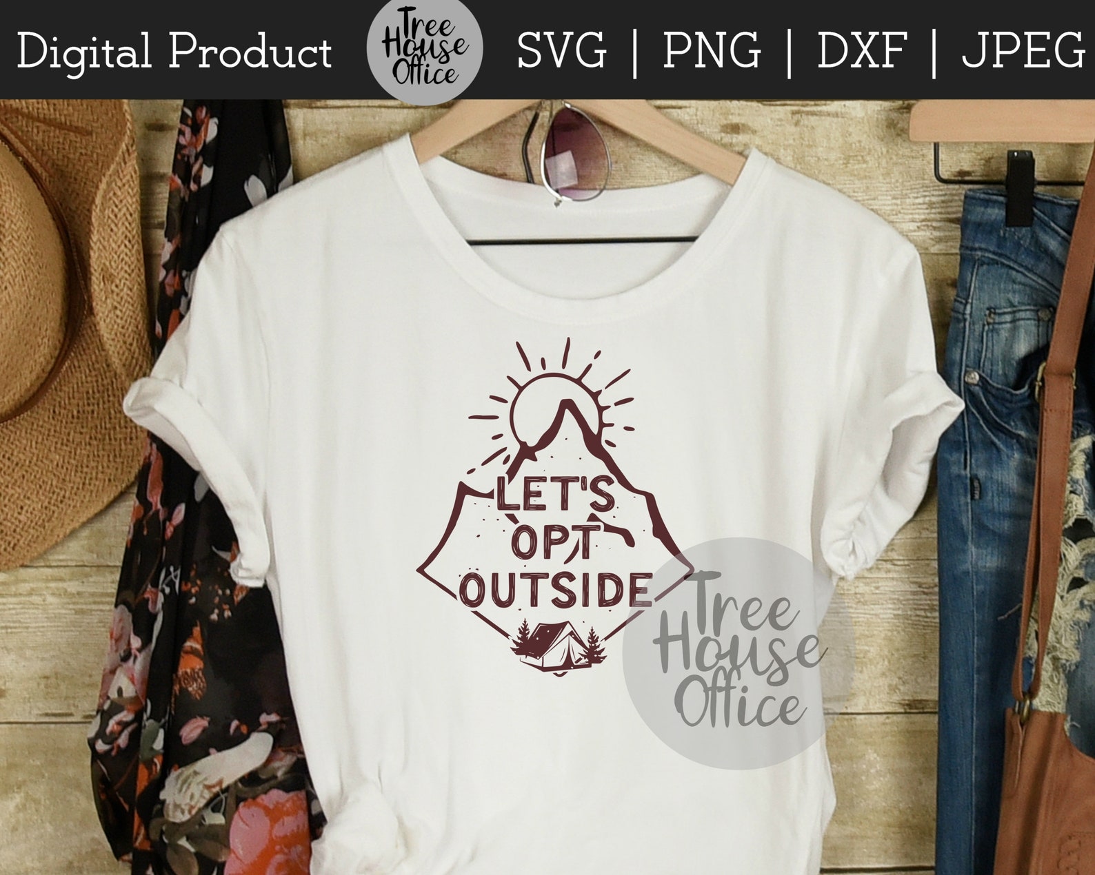 Let's Opt Outside SVG Dxf/png/jpeg Outdoor Adventure - Etsy