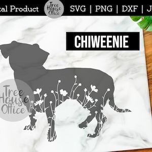 Chiweenie SVG, DXF PNG Jpeg, Floral Chiweenie Mandala Zentangle Svg ...
