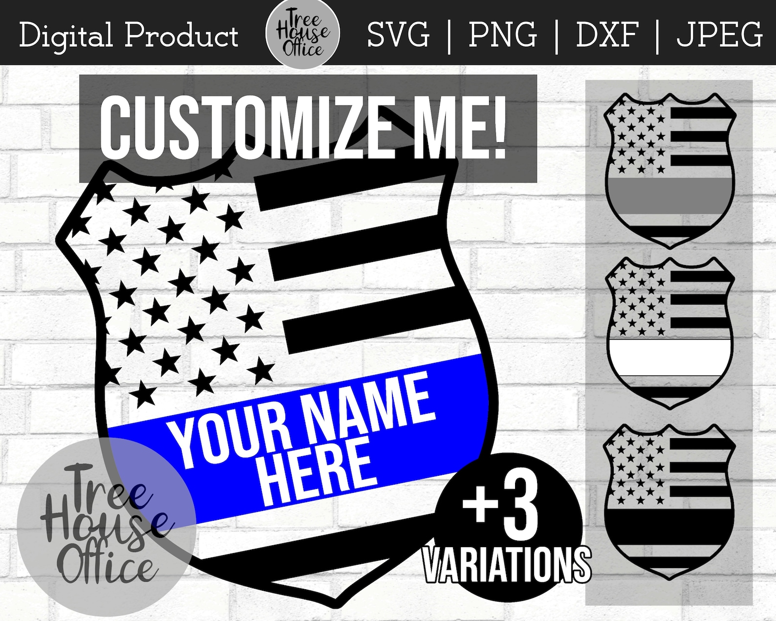 Police Badge SVG DXF Png Customize Law Enforcement Symbol - Etsy