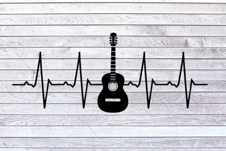Guitar Heartbeat Svg/dxf/png/jpeg | Guitar Svg | Musician Cut File ...