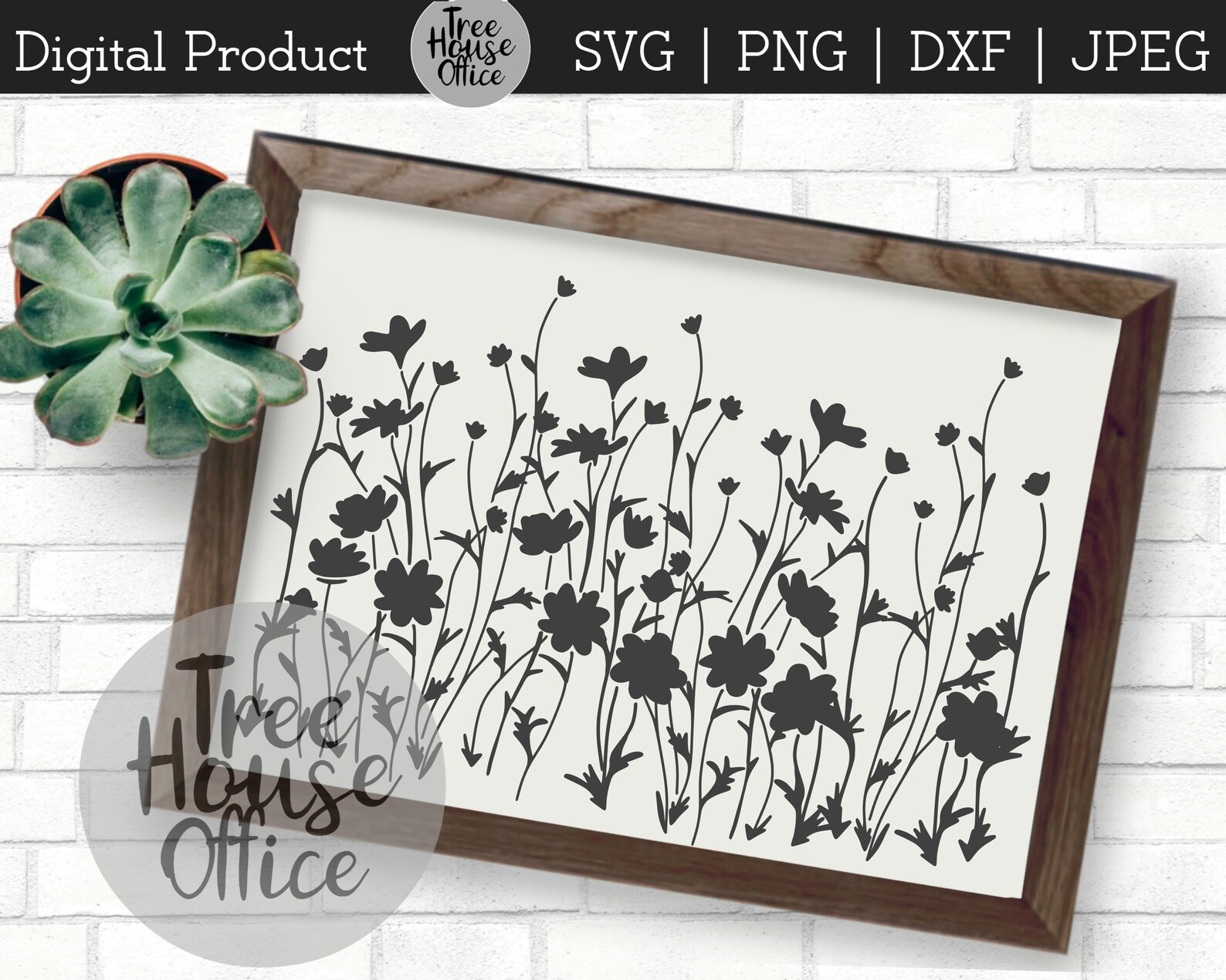 Wildflowers SVG PNG JPEG Dxf Hand Drawn Doodle Flowers | Etsy