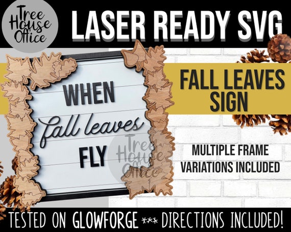 Fall Leaves Laser SVG Laser Fall Farmhouse Sign 3D Laser - Etsy