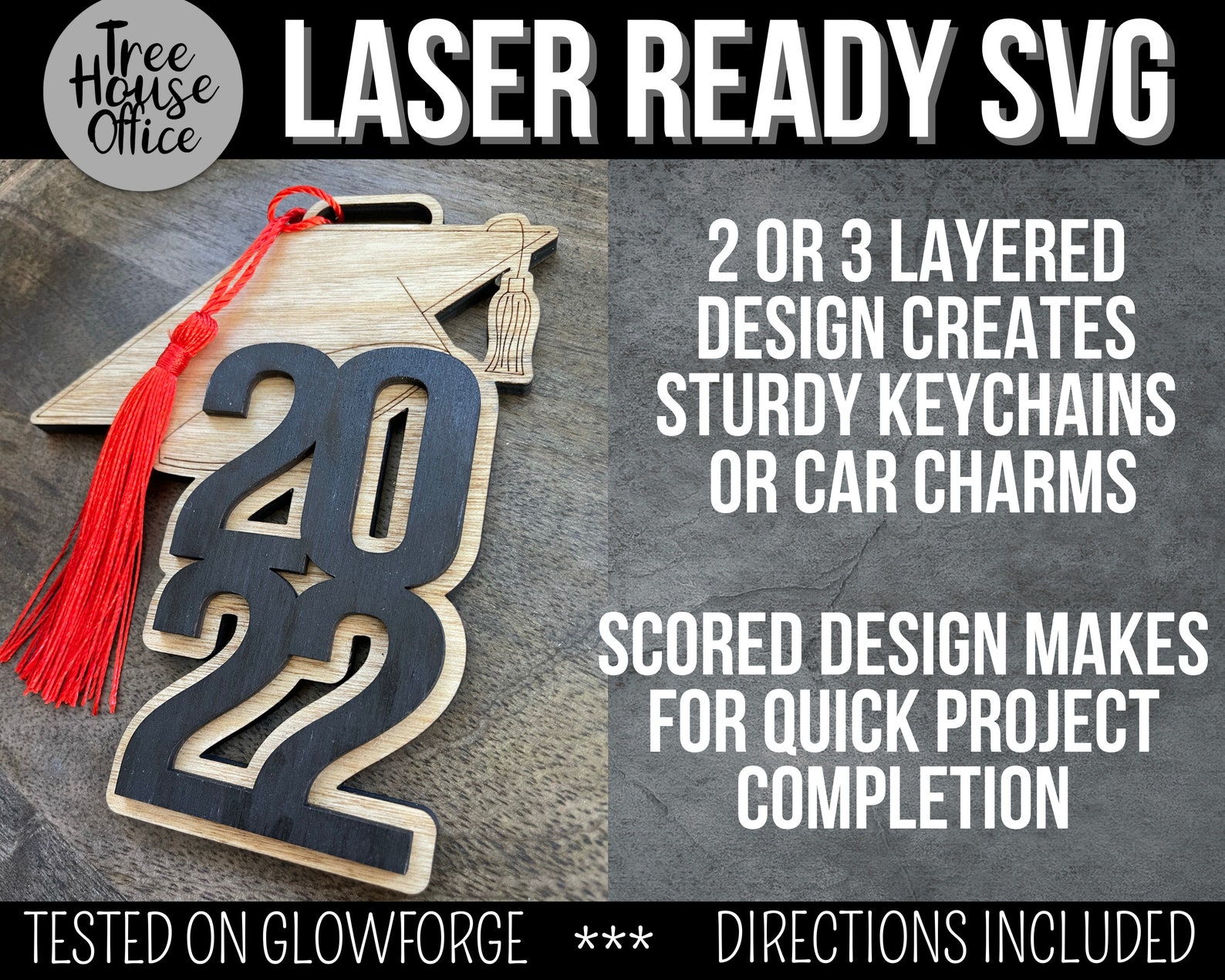 Graduation Laser SVG Graduation 2022 Keychain or Car Charm | Etsy