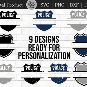 Police Badge SVG Bundle DXF Png, Law Enforcement Symbol, Cop Grunge ...