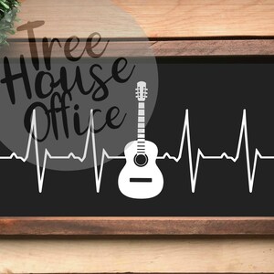 Guitar Heartbeat Svg/dxf/png/jpeg | Guitar Svg | Musician Cut File ...