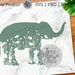 Floral Elephant SVG, Dxf/png/jpeg, Animal Clip Art, Elephant Mandela ...