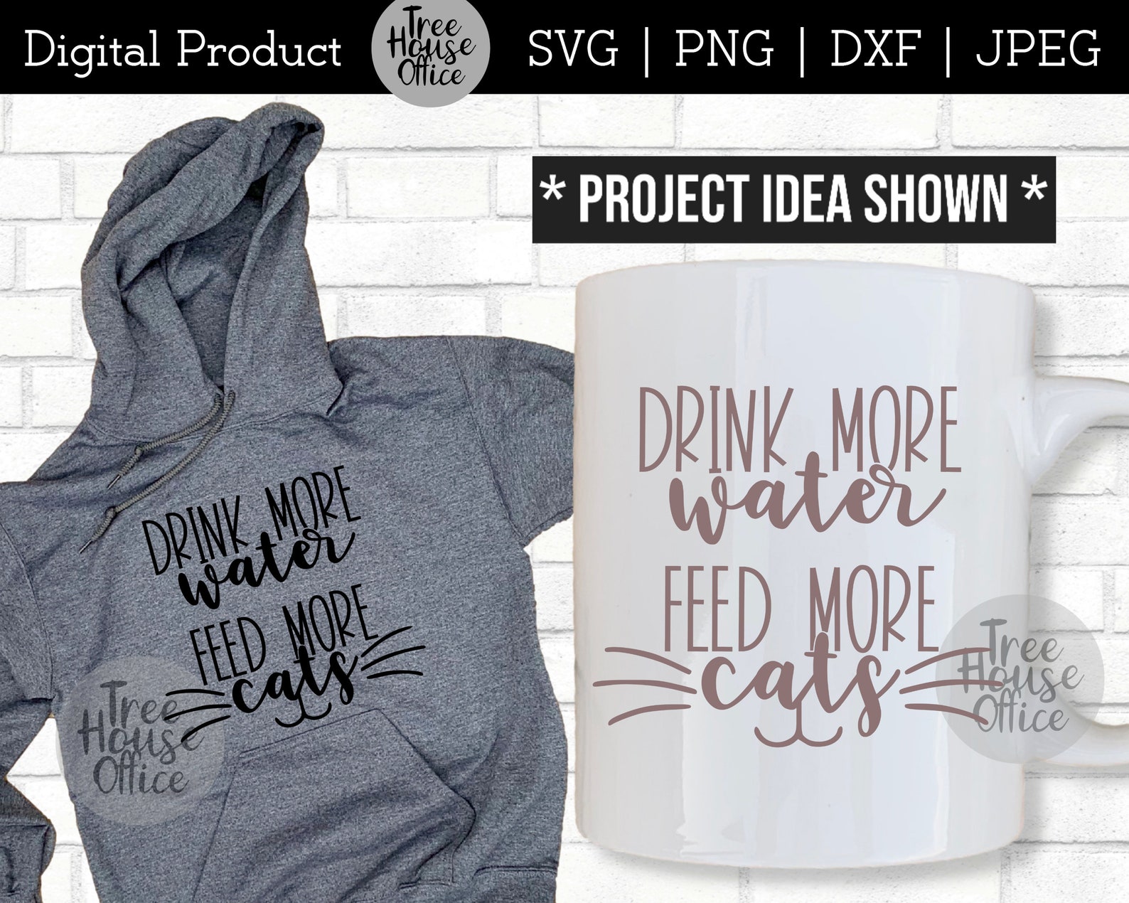 Funny Cat Quote SVG, Cat Lover Quote SVG, Drink More Water Feed More ...