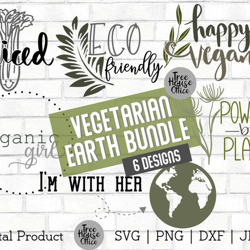 Vegetarian Svg Bundle DXF PNG JPEG Organic Svg Powered by | Etsy