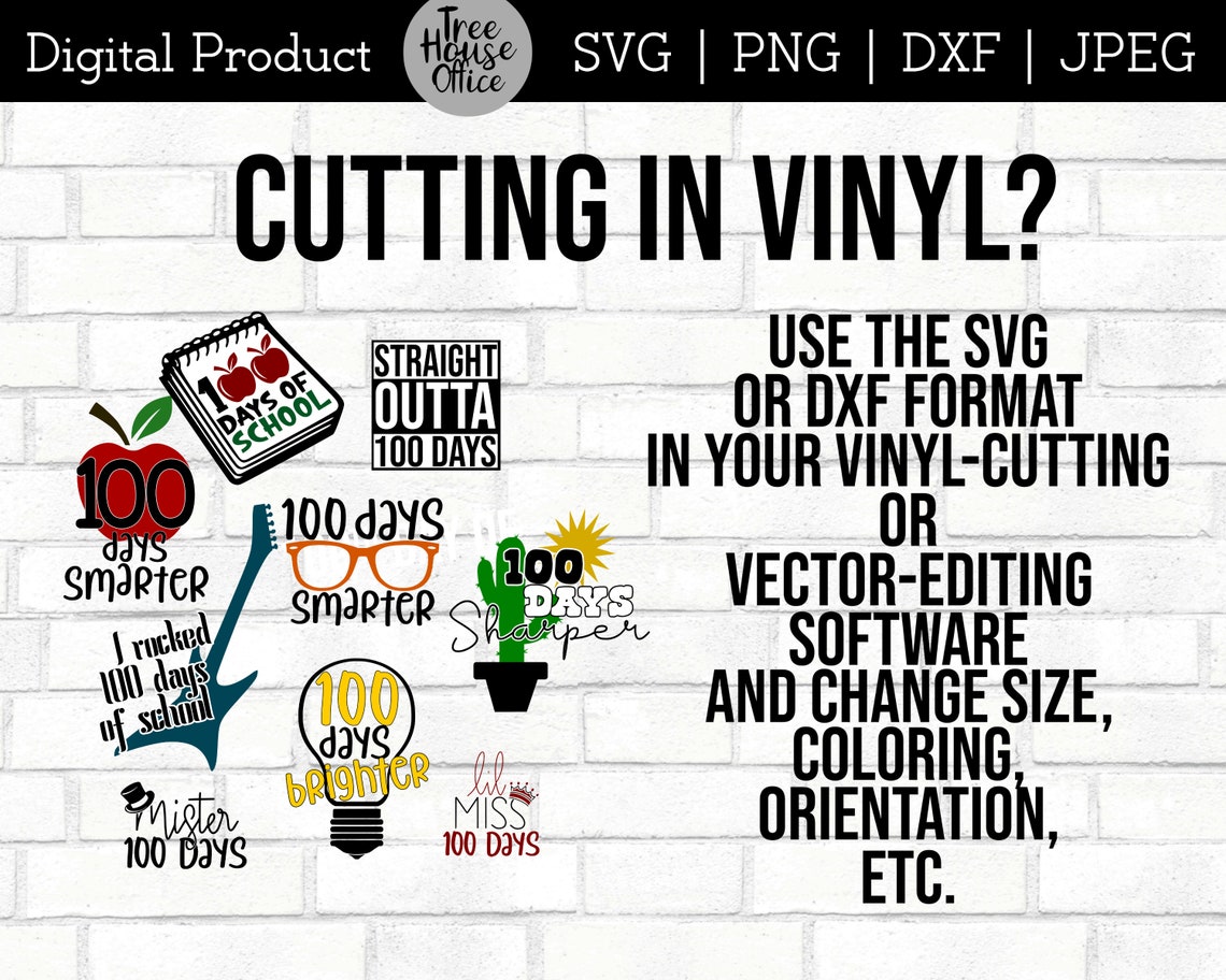 100 Days of School Bundle SVG JPEG PNG 100th Day of School | Etsy