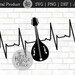 Mandolin Heartbeat Svg/dxf/png/jpeg | Mandolin Svg | Musician Cut File ...