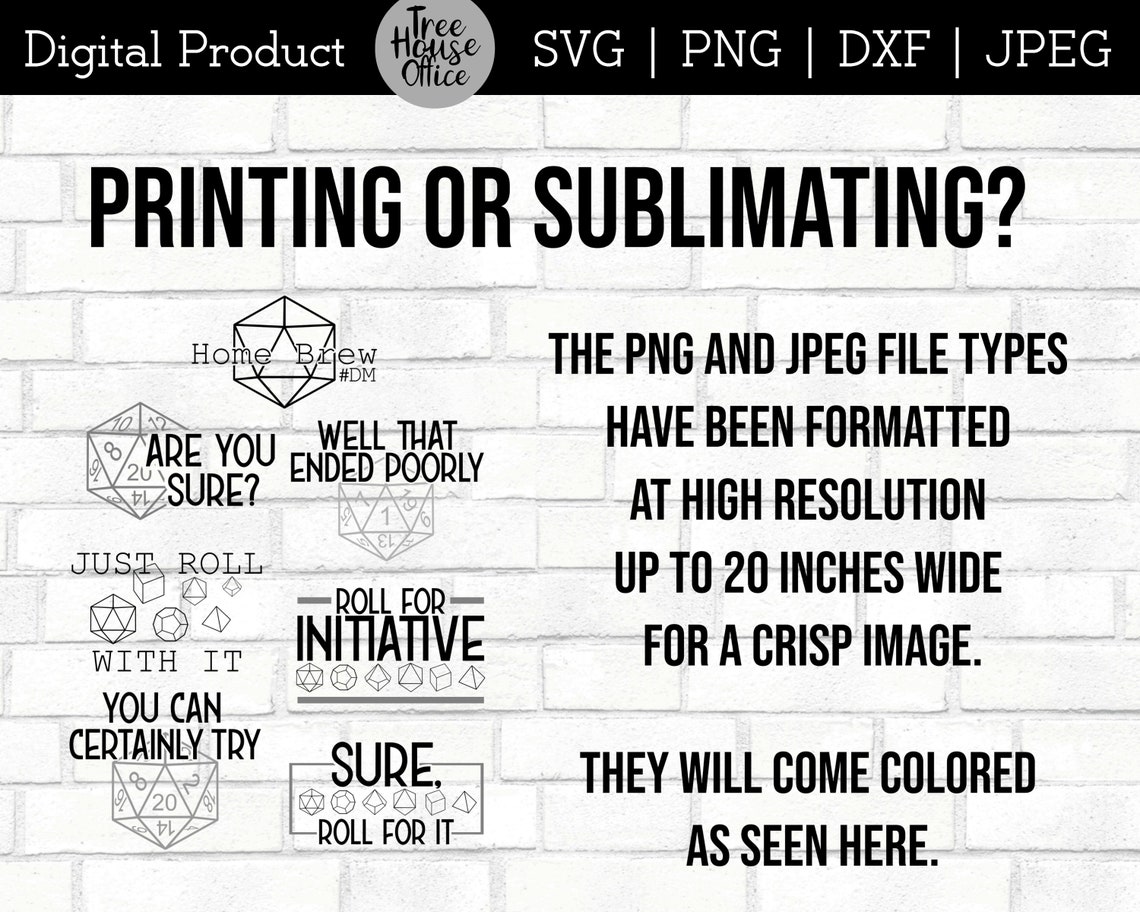 Dice Quote SVG Bundle Polyhedral Dice Svg Dungeons and | Etsy