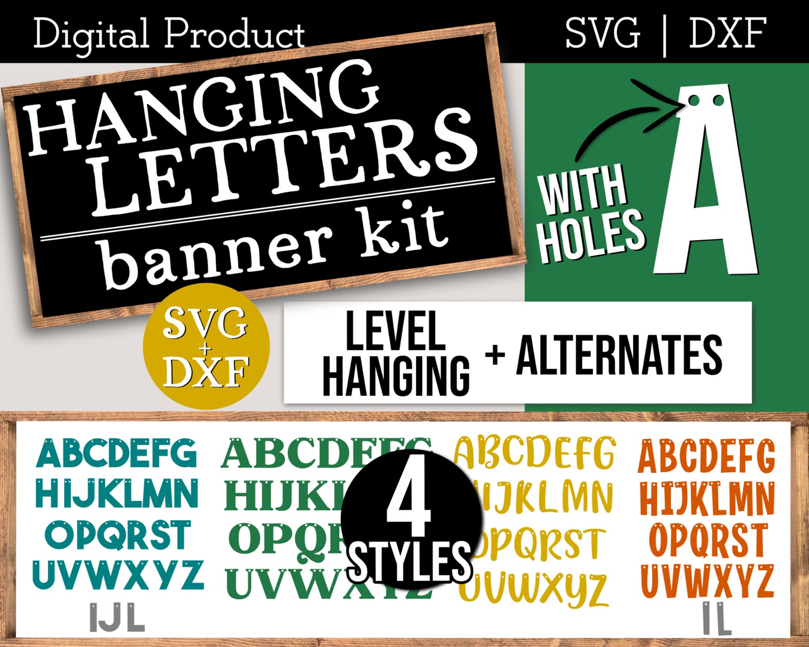 Colgante Alfabeto Banner SVG Letras para Banner SVG Banner | Etsy México