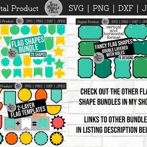 Fancy Flag Shapes SVG Bundle, Cricut Gift Tags Svg, Layered Banner Cut ...