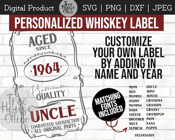Whiskey Label Template SVG Blank Whiskey Label Personalized - Etsy