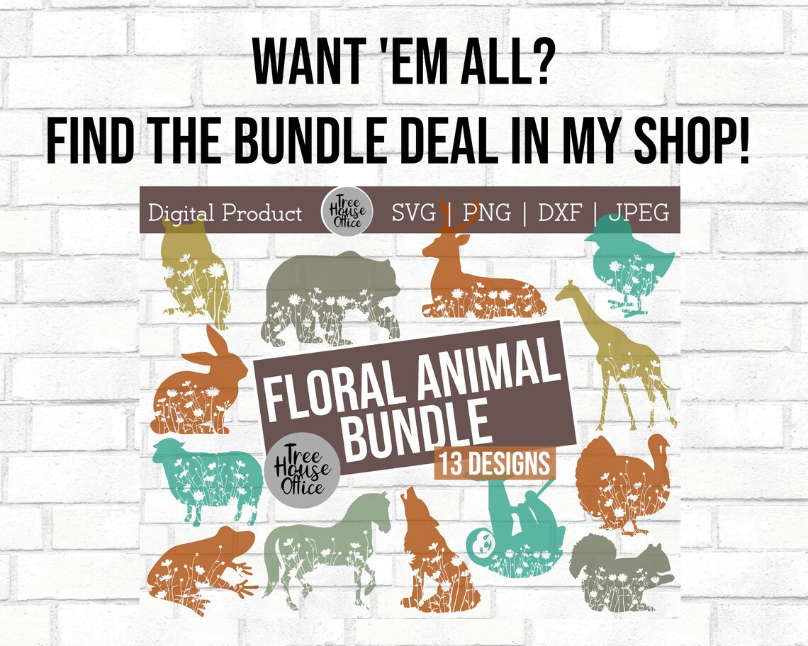 Floral Elephant SVG Dxf/png/jpeg Animal Clip Art Elephant | Etsy