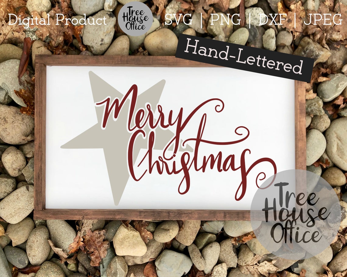 Merry Christmas SVG DXF PNG Jpeg Rustic Christmas Holiday - Etsy