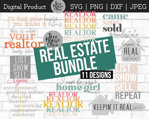 Real Estate SVG Realtor Bundle PNG JPEG Dxf Realtor Saying | Etsy