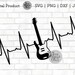 Guitar Heartbeat Svg/dxf/png/jpeg | Guitar Svg | Musician Cut File ...