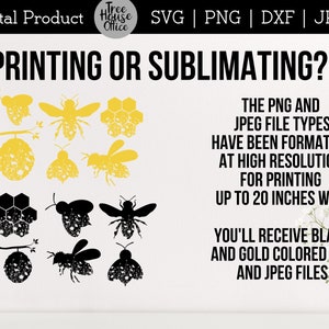 Floral Bees SVG Bundle, Wildflower Bee Cut Files, Floral Honeybee Svg ...