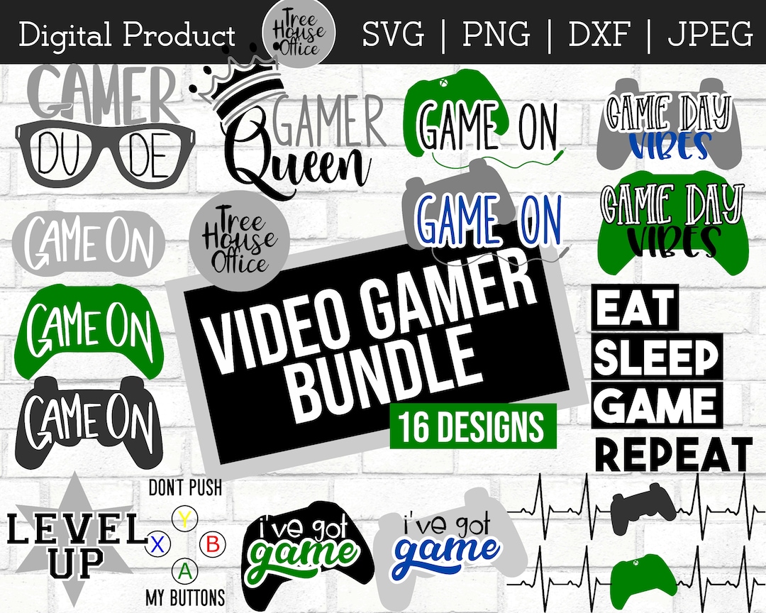 Video Game SVG Bundle Dxf, Png, Jpeg, XBOX Playstation, Nerd Gaming Svg ...