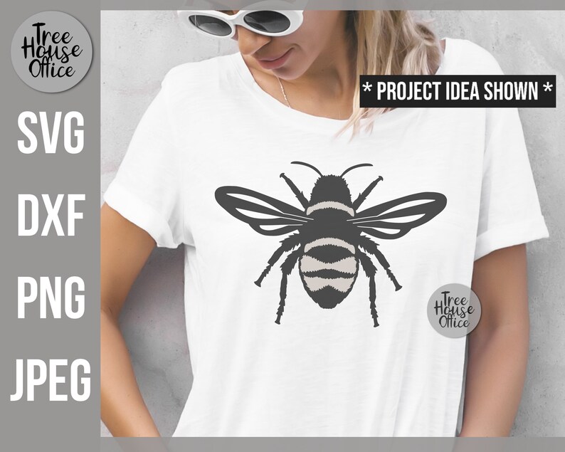 Bee Silhouette SVG Honeybee Cut File Realistic Bee Png - Etsy