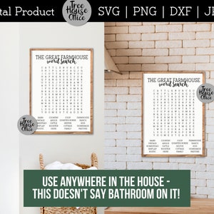 Farmhouse Word Search SVG, Farmhouse Word Search Printable, Farmhouse ...