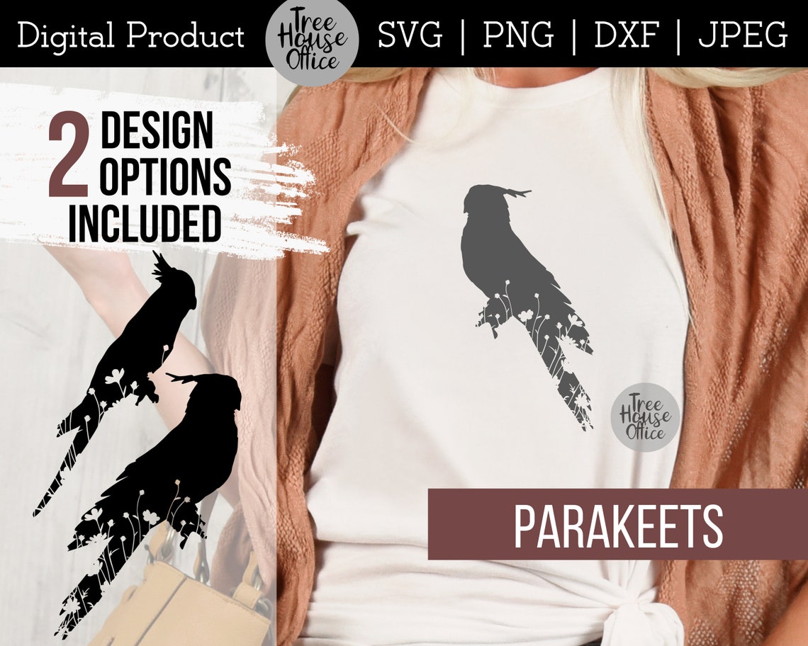 Parakeet SVG Floral Parakeet Bird SVG Parakeet Bird With - Etsy
