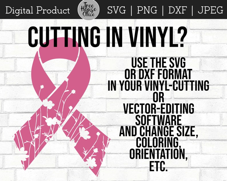 Breast Cancer Ribbon SVG Dxf Png Jpeg Cancer Survivor Pink | Etsy