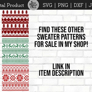 Christmas Sweater Shapes SVG, DXF, PNG, Jpeg, Nordic Christmas Winter ...