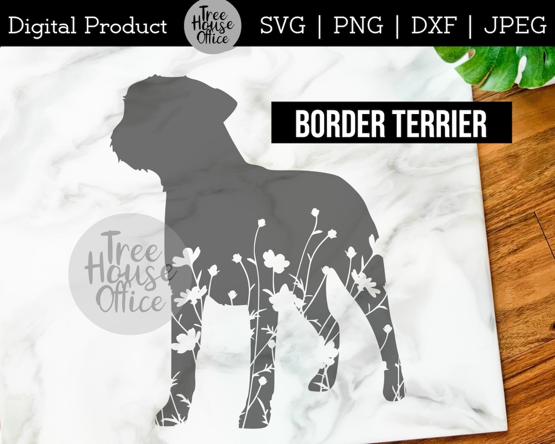 Border Terrier SVG, DXF PNG Jpeg, Border Terrier Dog Mandala Zentangle ...