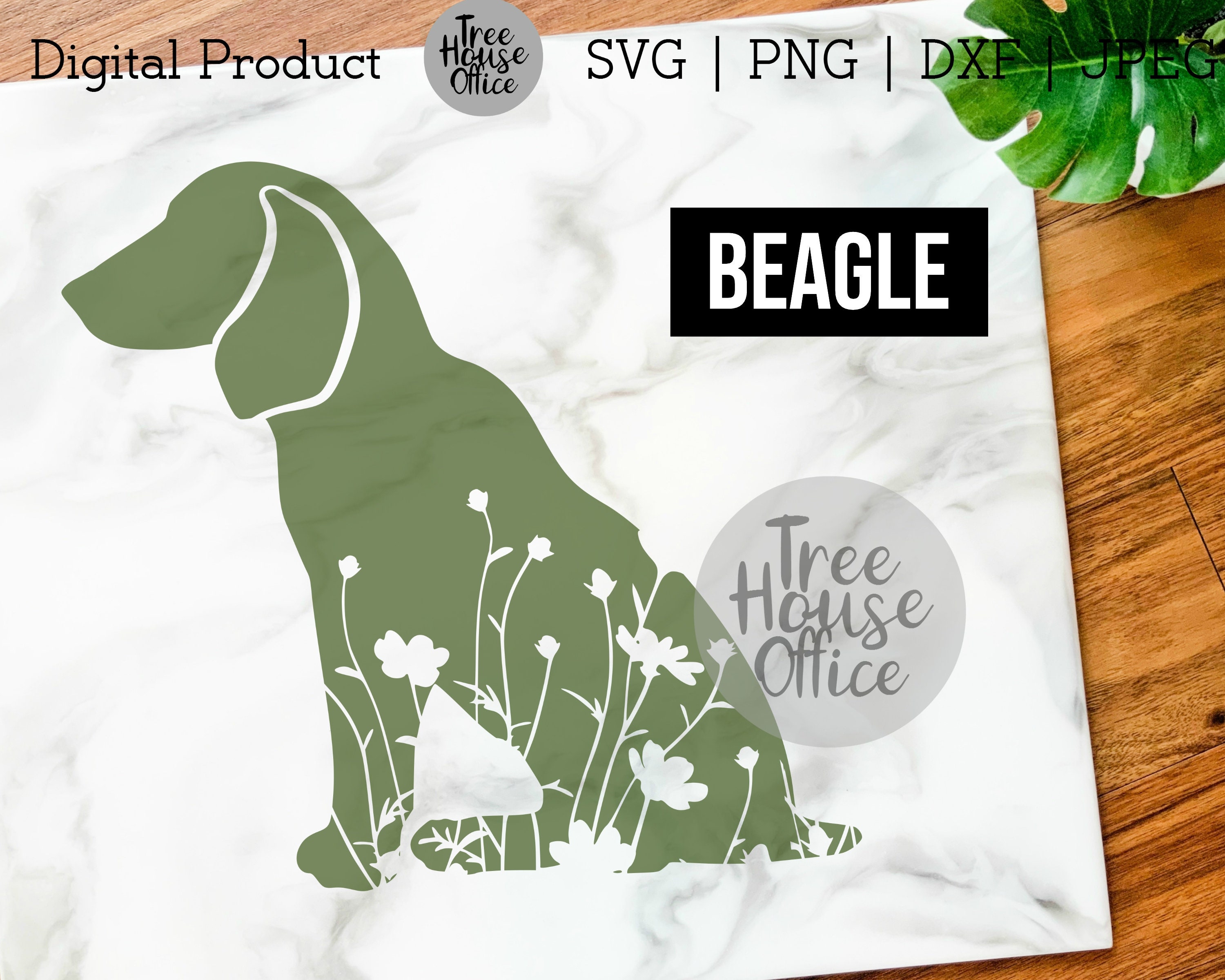 Beagle SVG DXF PNG Jpeg Floral Beagle Svg Beagle Dog | Etsy