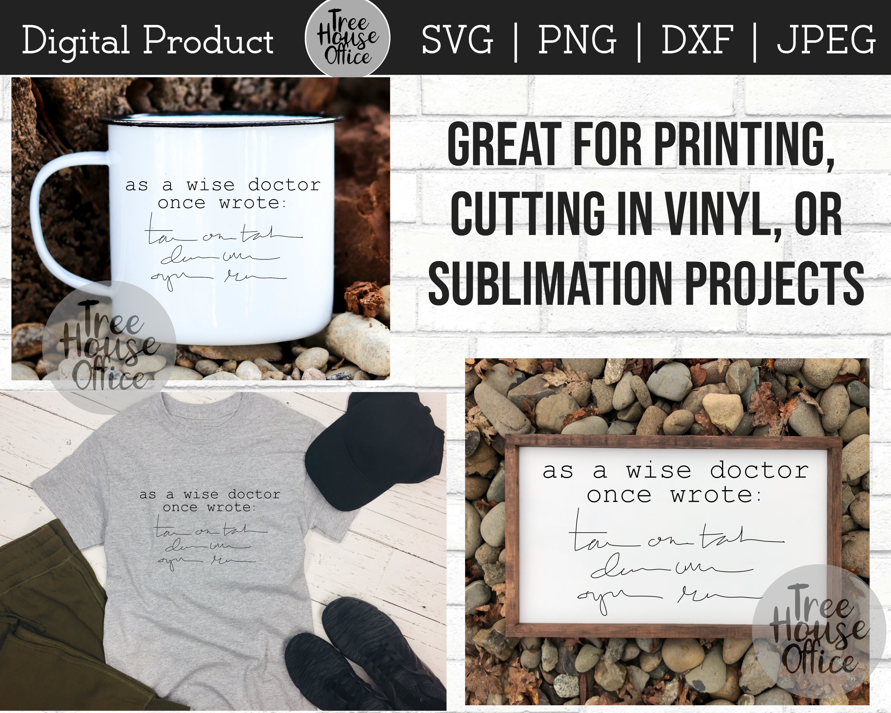 Lustiger Arzt SVG/DXF/png/jpeg, Wise Doctor Wrote, Doctor Writing Quote ...