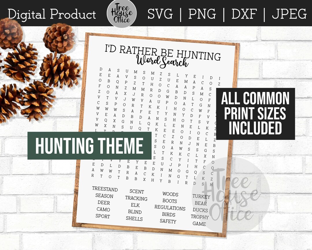 Hunting Word Search SVG, Hunting Wall Art Decor Svg, Funny Hunter Word ...