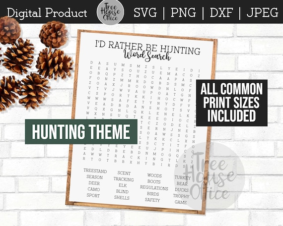 Hunting Word Search SVG Hunting Wall Art Decor Svg Funny - Etsy