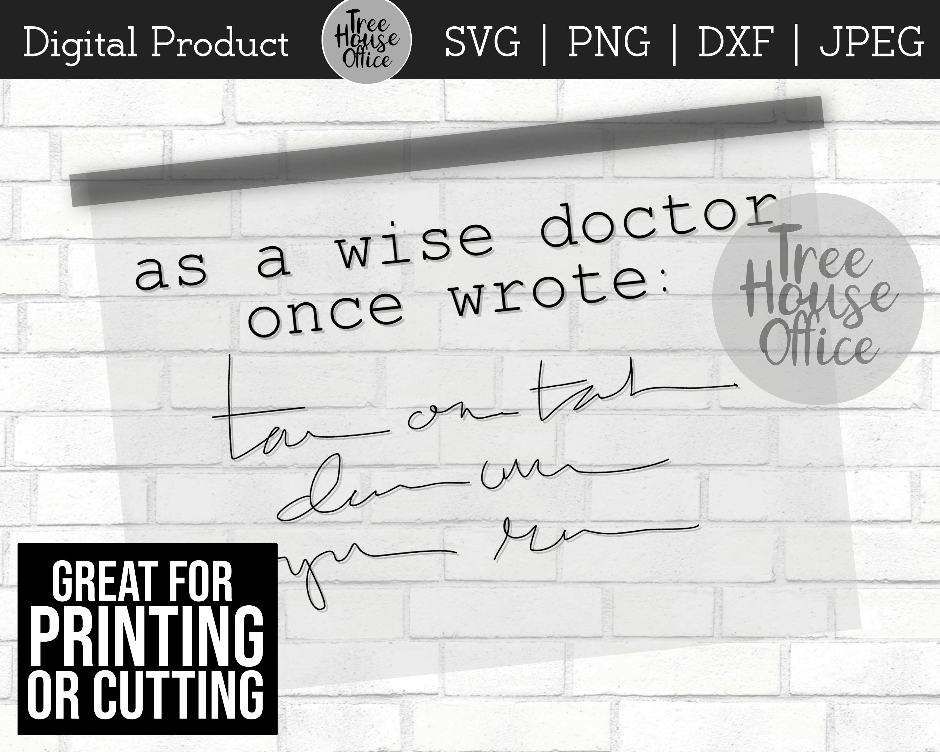 Lustiger Arzt SVG/DXF/png/jpeg, Wise Doctor Wrote, Doctor Writing Quote ...