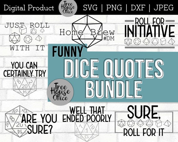 Dice Quote SVG Bundle Polyhedral Dice Svg Dungeons and | Etsy
