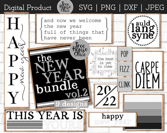 New Year SVG Bundle DXF PNG Jpeg New Years Clipart New | Etsy