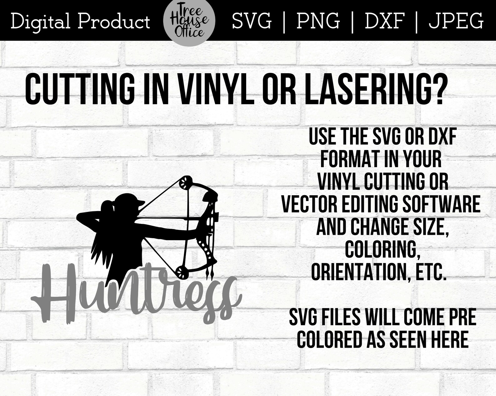 Huntress SVG Girl Bow Hunter Cut File Woman Archery SVG - Etsy