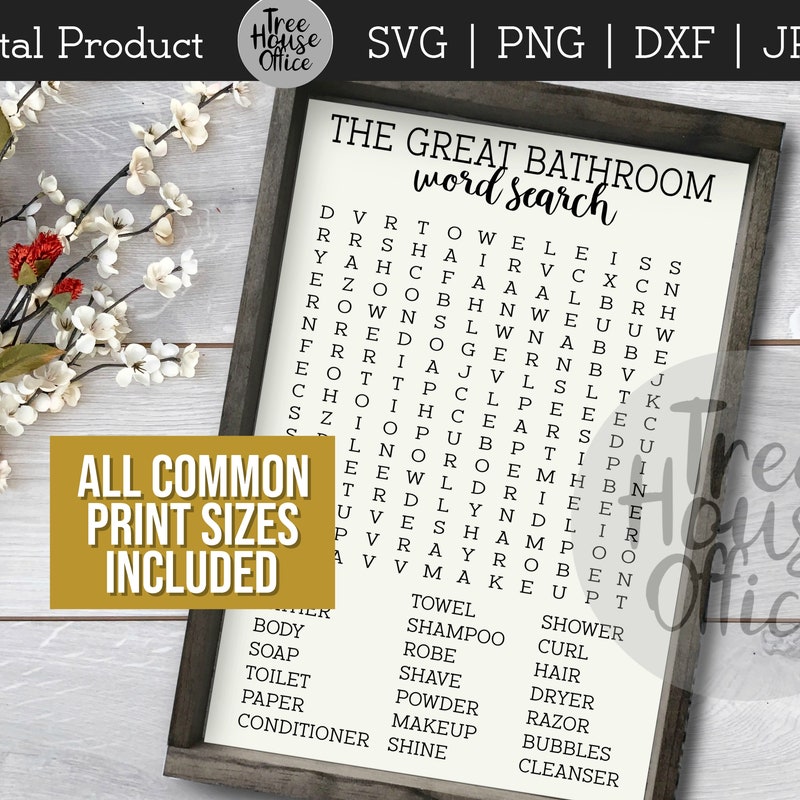 Bathroom Word Search - Etsy