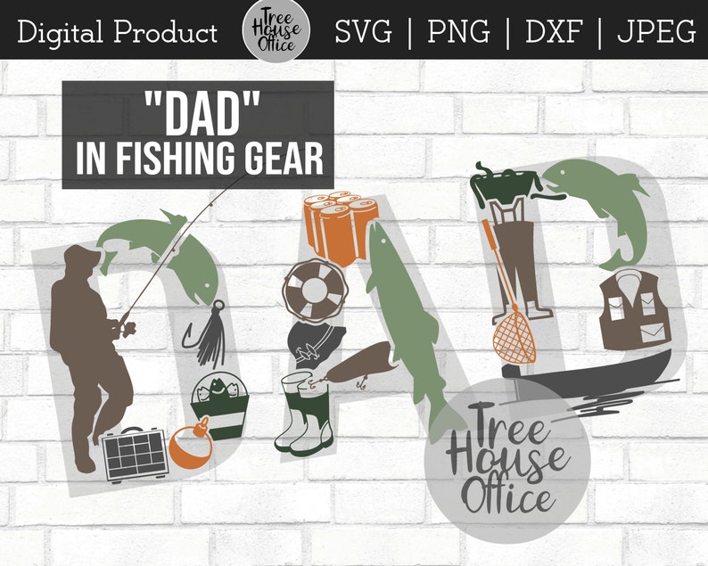Fishing Dad Svg Png Jpeg Dxf Fishing Dad Tackle Gear - Etsy