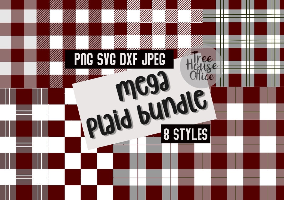 Buffalo Plaid Bundle SVG, Red and Black Plaid Cut Files, Flannel ...