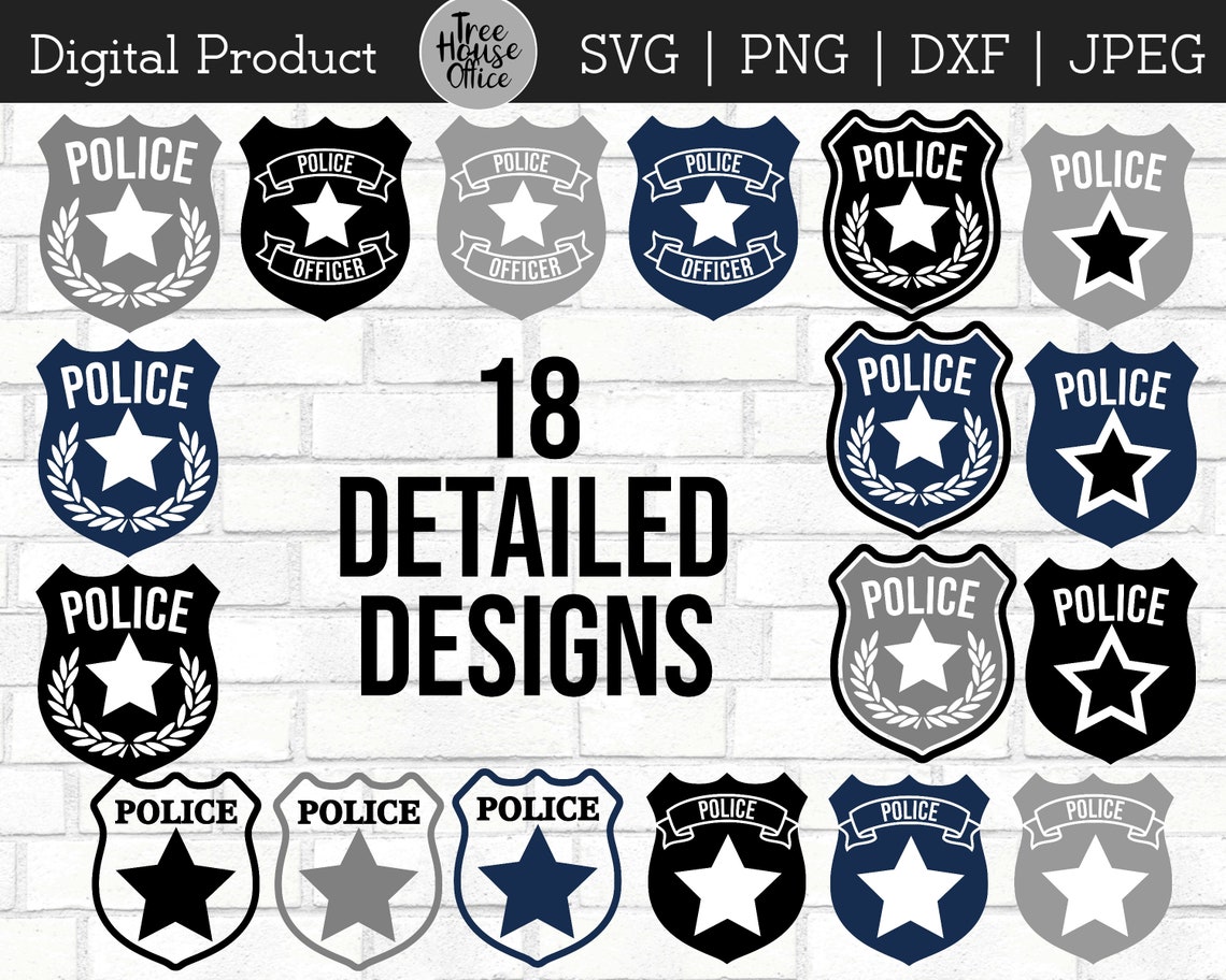 Police Badge SVG Bundle DXF png Law Enforcement Symbol Cop | Etsy