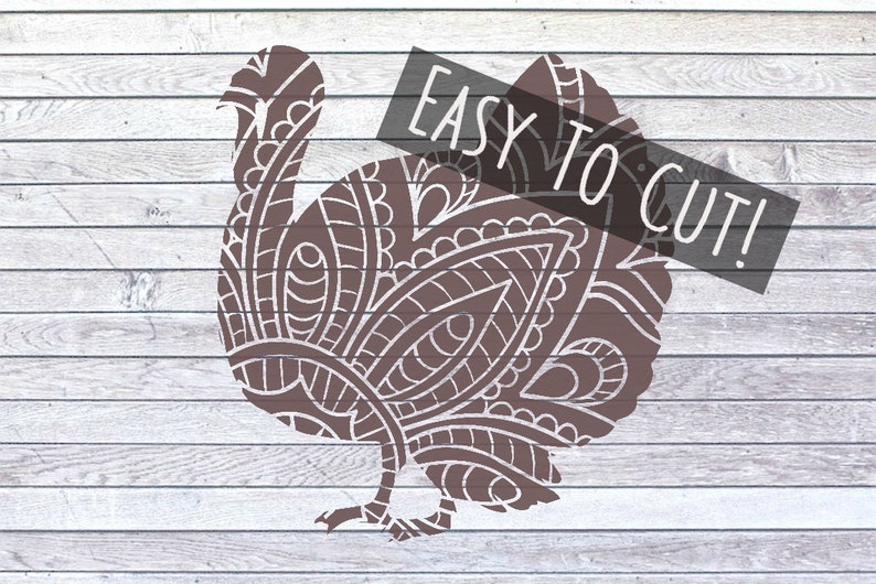 Turkey Mandala SVG Patterned Turkey Cut File Thanksgiving | Etsy