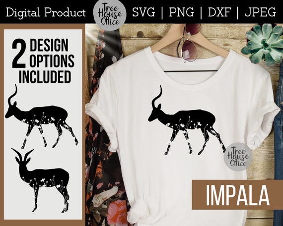 Floral Impala SVG Impala Silhouette Cut File Impala With - Etsy