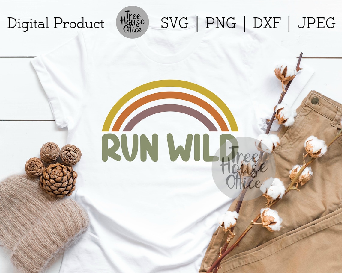 Run Wild SVG DXF PNG Jpeg My Child Nursery Rainbow Svg | Etsy