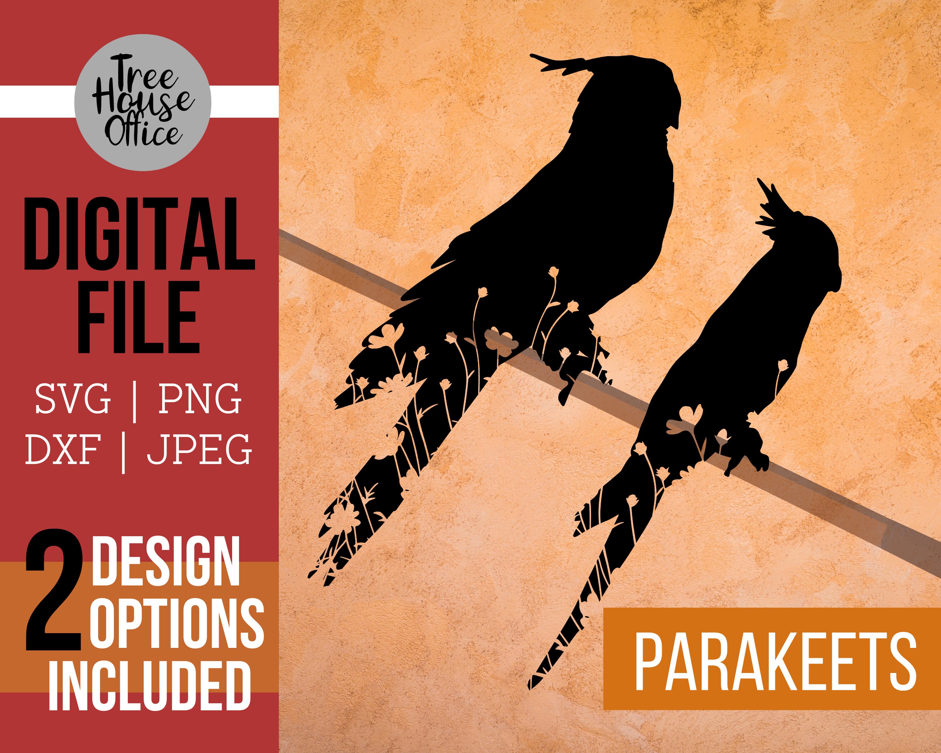 Parakeet SVG Floral Parakeet Bird SVG Parakeet Bird With - Etsy Australia